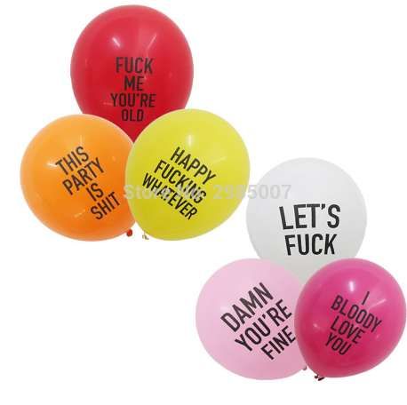 Abusive Balloons Funny Rude Badass Balloon Bachelorette Party ...