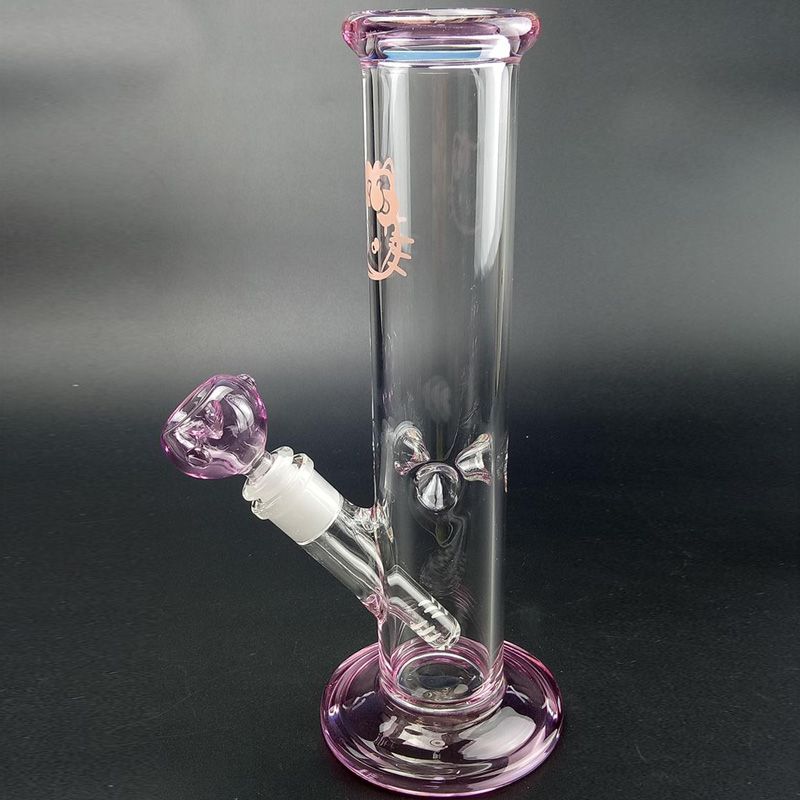 2021 27cm Tall Pink Glass Bong Hello Kitty Straight Tube Borosilicate ...