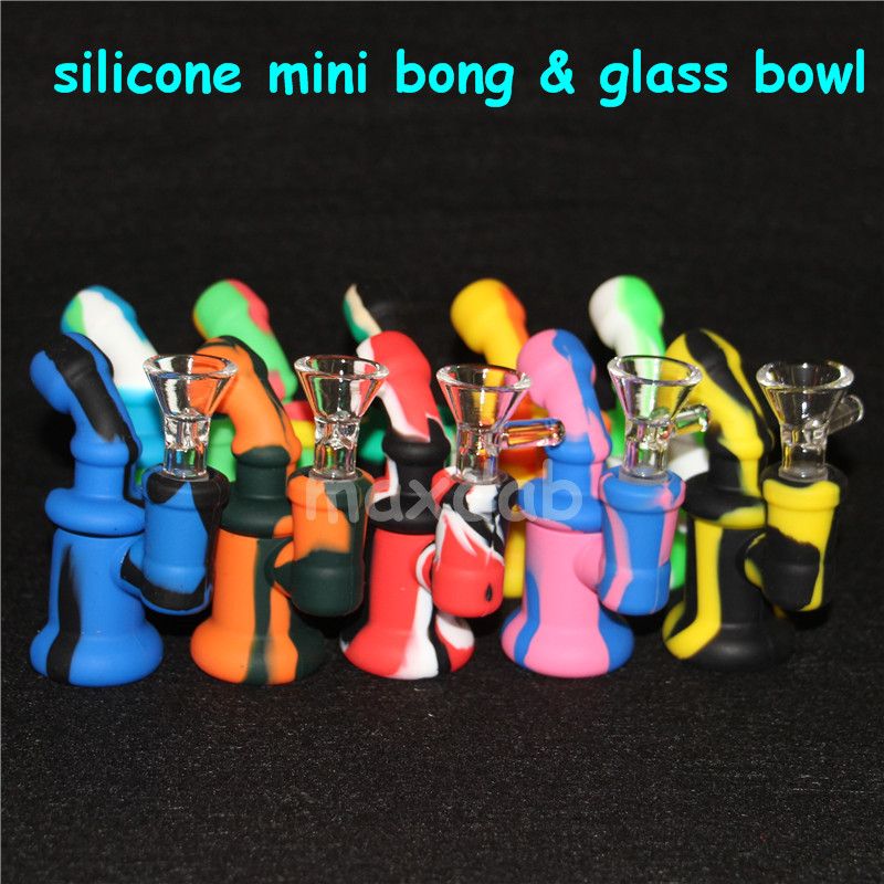 2020 Mini Bubbler Bong Silicone Nectar Collectors Kits Domeless Ti Nail ...