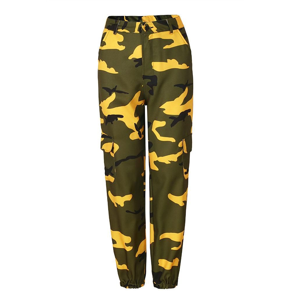 2021 Ladies Casual Fashion Camouflage Camo Long Pants Womens Trousers