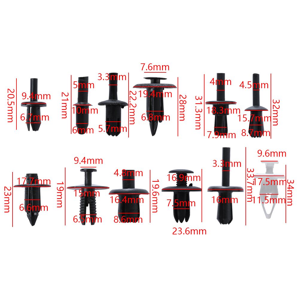 Auto Car Plastic Push Pin Rivet Fasteners Trim Moulding Clip ...