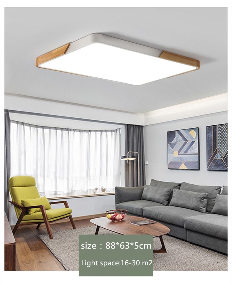 2020 Rectangle Living Room Solid Wood Creative Slim 5cm Led Ceiling ...