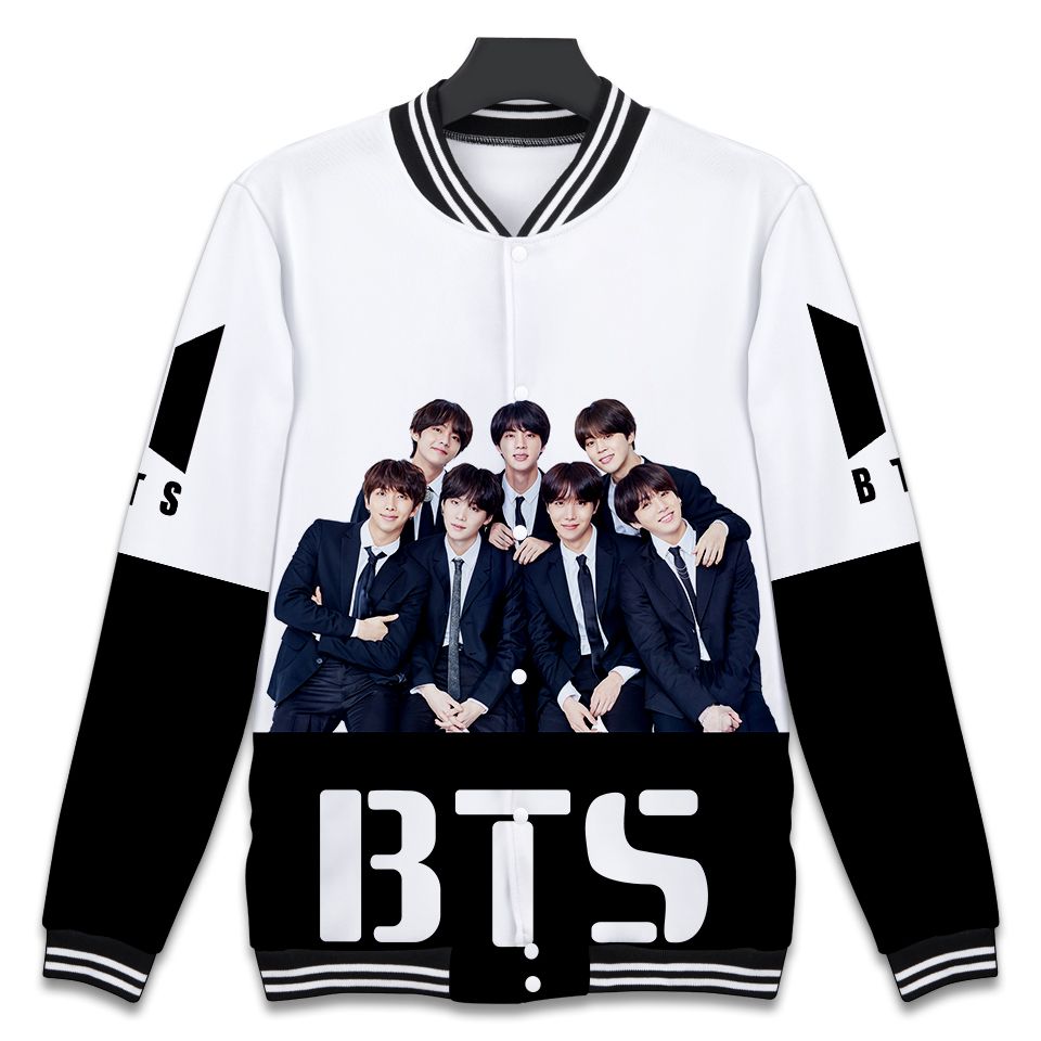 BTS Love Yourself Jacket 3d Print O-neck Long Sleeve Harajuku Baseball ...