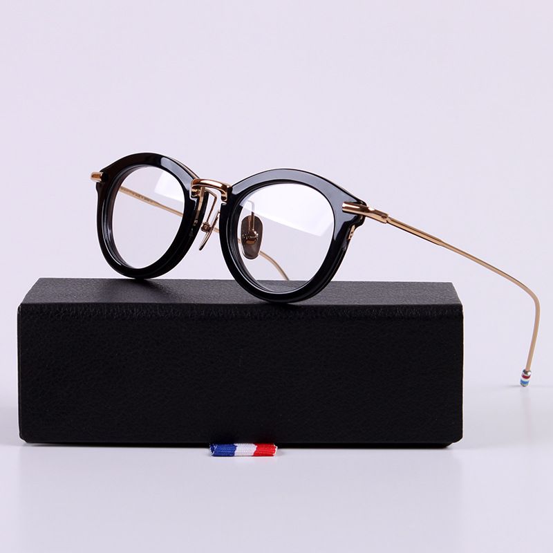 2020 Tb011 Vintage Metal Semi Rimless Glasses Clear Lenses Round Optical Spectacle Eyeglasses