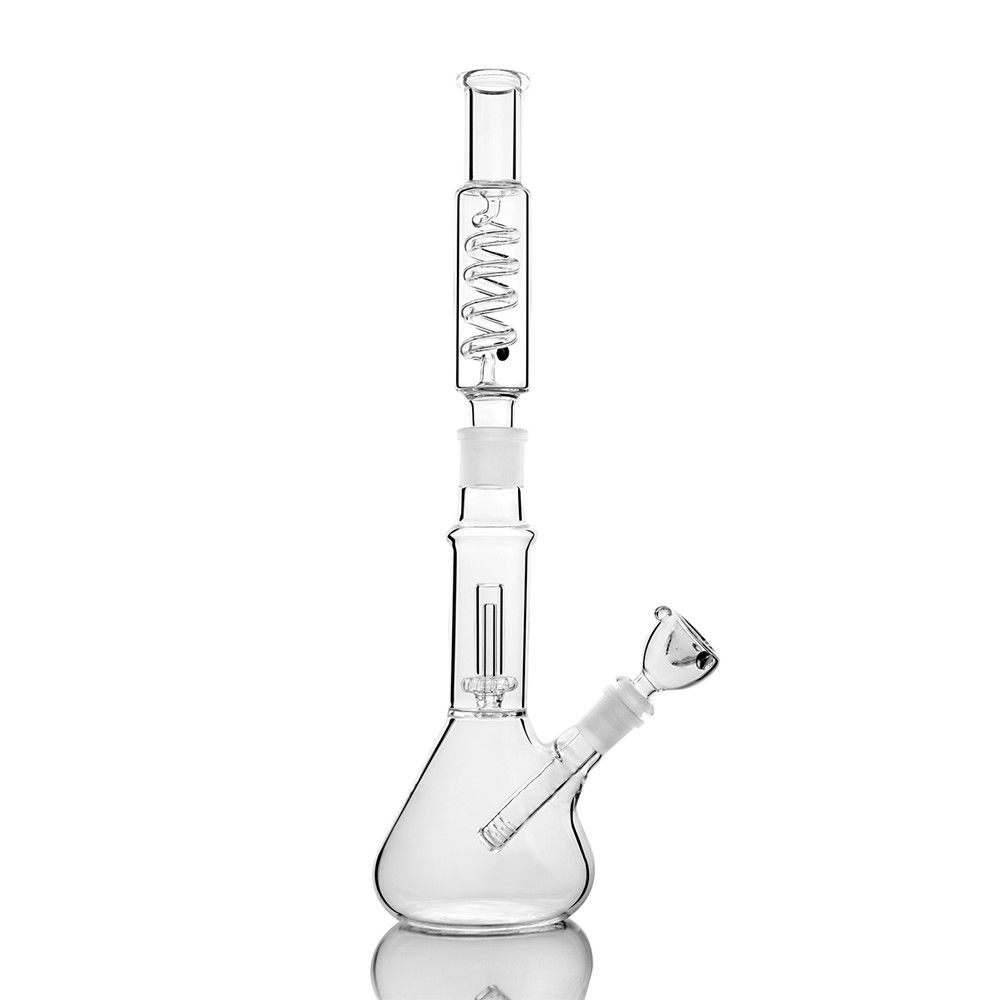 2019 Big Beaker Base Ice Bong Glass Bongs With Spiral Percolator Coil ...