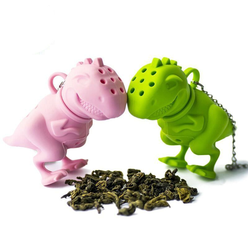 2021 New Silicone Dinosaur Shape Tea Strainer Mesh Teas Infuser Slicone ...