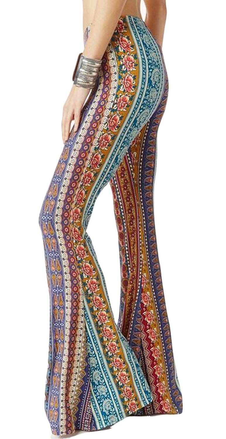 2020 Womens Sexy Tie Dye Printed Flare Bell Bottom Palazzo Pants From