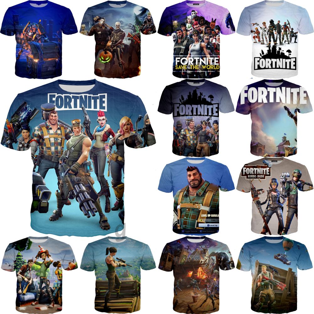 2018 Summer New Fortnite T Shirt Gaming Battle Royale Game Twitch Top ...
