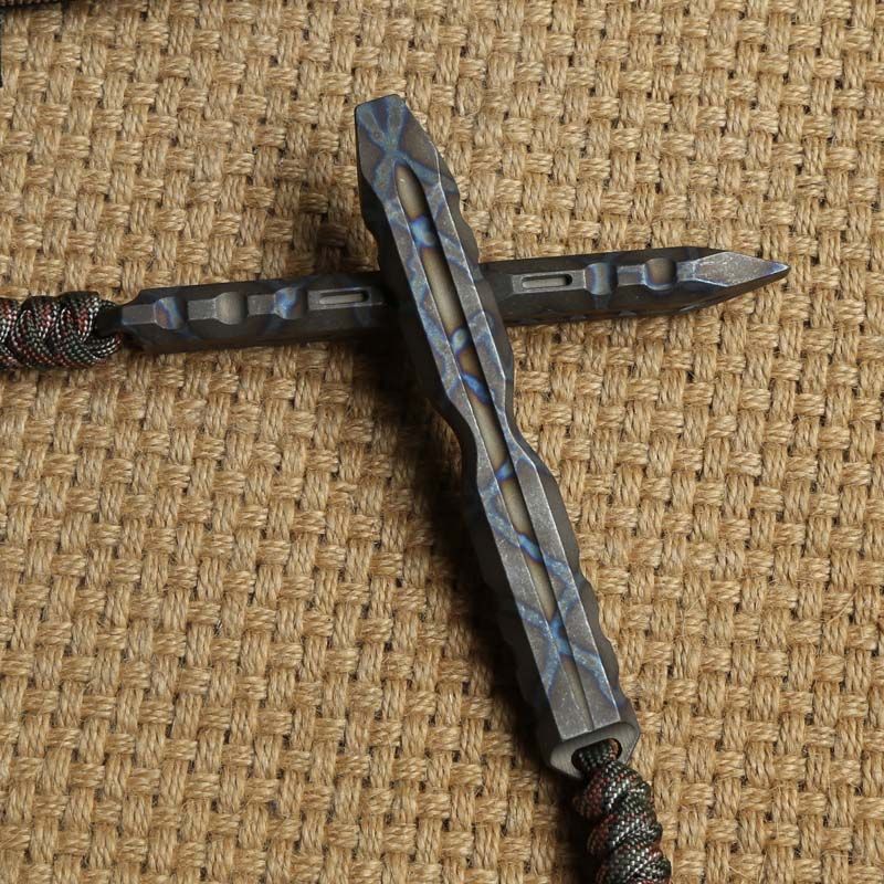 2020 DICORIA Titanium Crowbar Tactical Flame Pattern Crowbar Camping ...