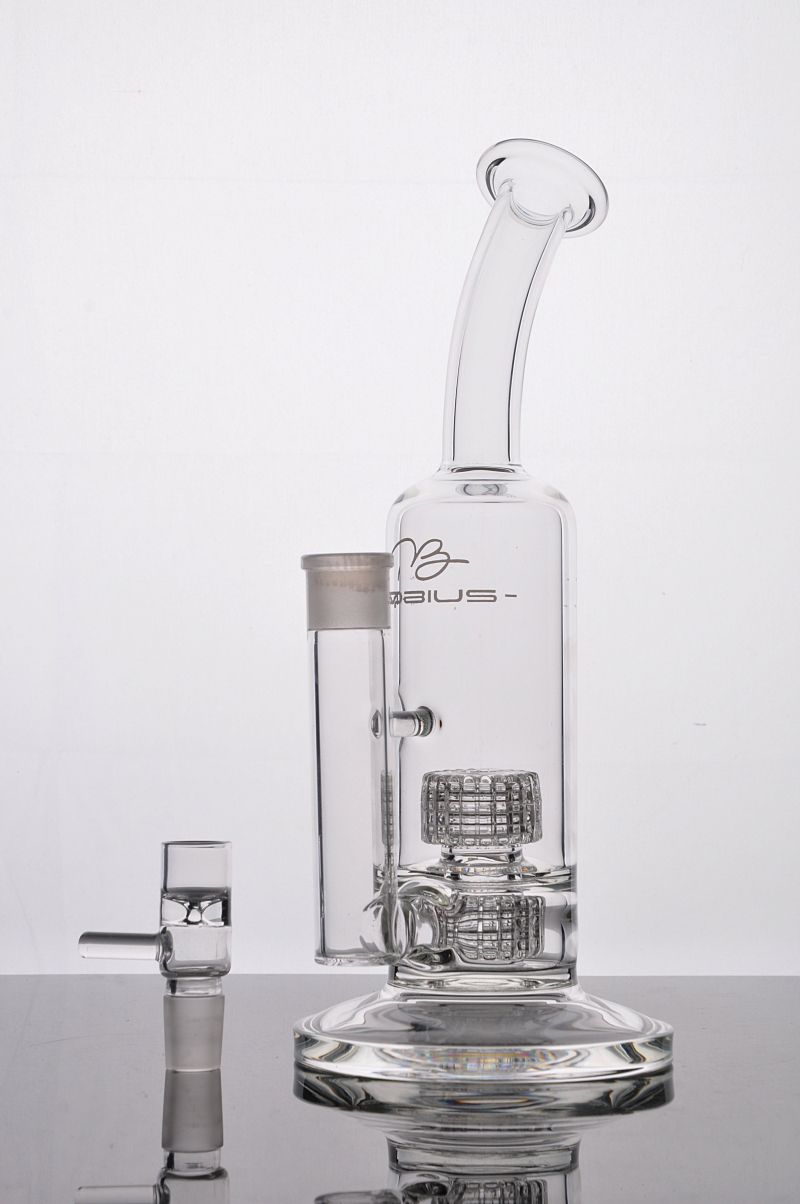 2020 Mobius Glass Bongs Bubbler With Double Stereo Matrix Perc Dab Rig ...