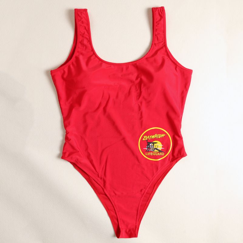 2021 Bfustyle Classic Usa Baywatch Swimsuit Women Sexy Red Bathing Suit