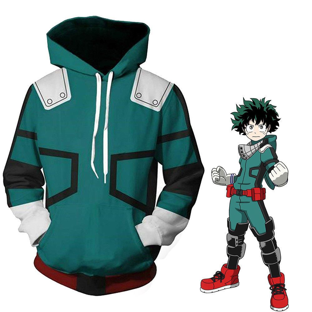 Acquista My Hero Academia Boku Izuku Midoriya Costumi Cosplay Anime Battle Hooded Jacket Hoodie