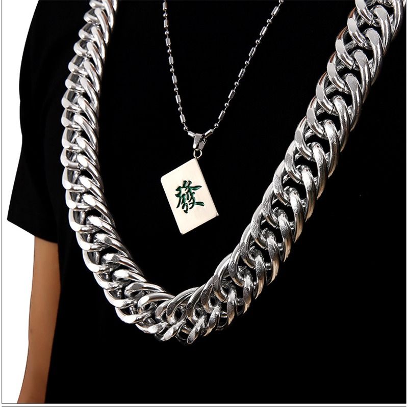 2020 MenS Hip Hop Jewelry 90cm Big Aluminum Chain Necklace Width 26mm ...