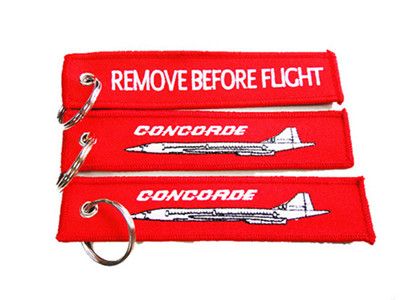 Concorde Remove Before Flight Embroidered Key Ring Keychain Luggage Tag ...