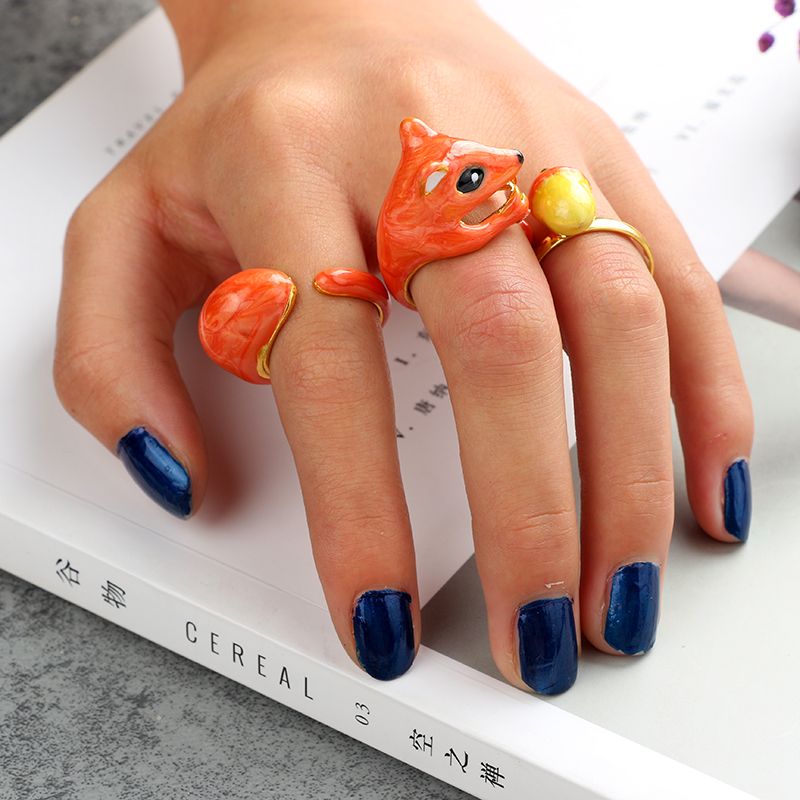 2020 Trendy Creative Squirrel Animal Rings Sets Punk Rings For Women ...