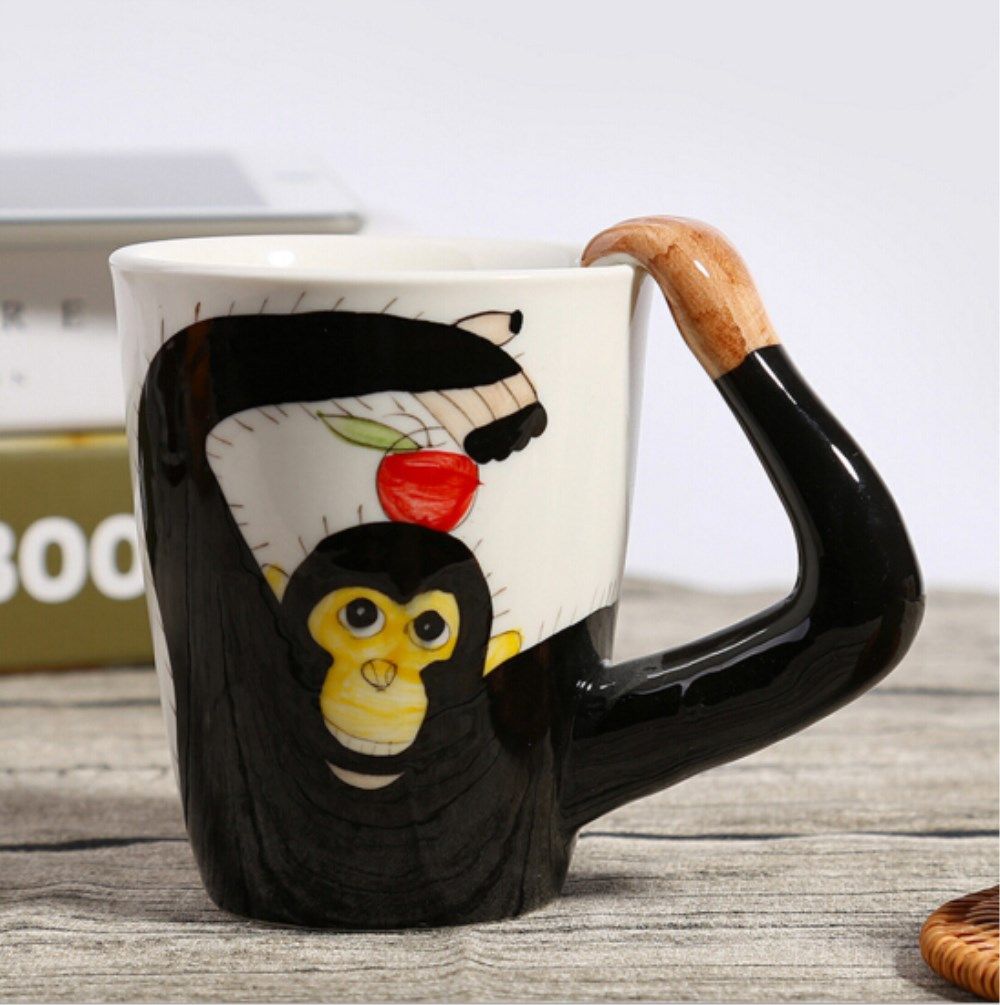 2020 3D Animal Ceramic Cup Hand Painted Creative Coffee Mug Milk Cups ...
