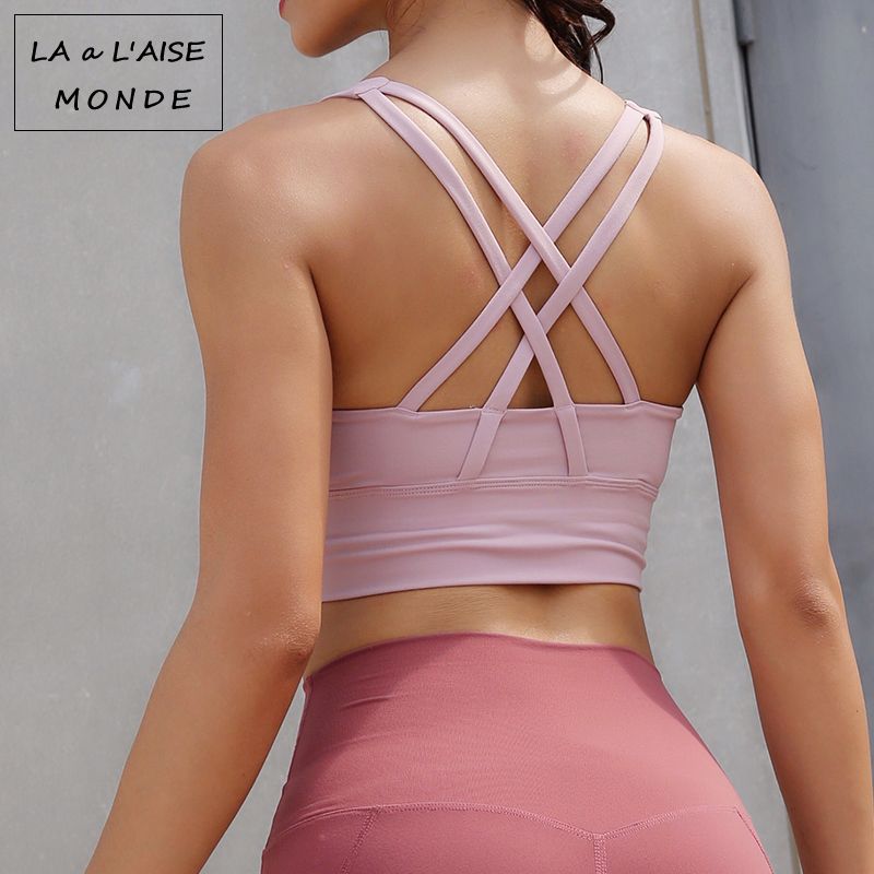 2020 Sexy Criss Cross Sport Bra Top Fitness Women Active Wear
