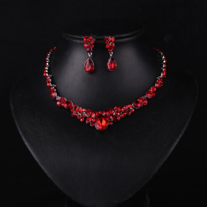The Brides Beautiful Red Necklace Suit From Yqlpearls999, $14.48 ...