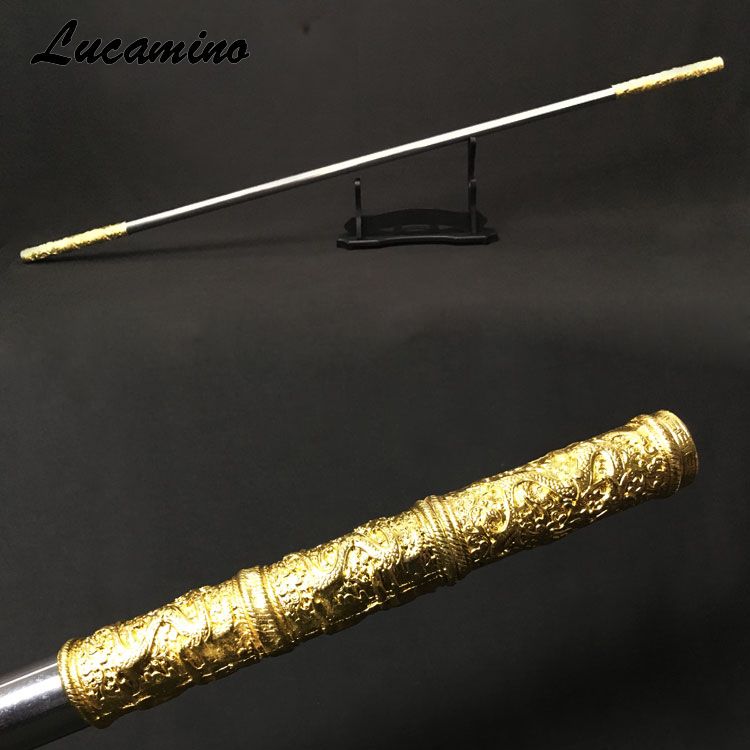 Wholesale Stainless Steel Monkey King Staff Carving Dragon Golden ...