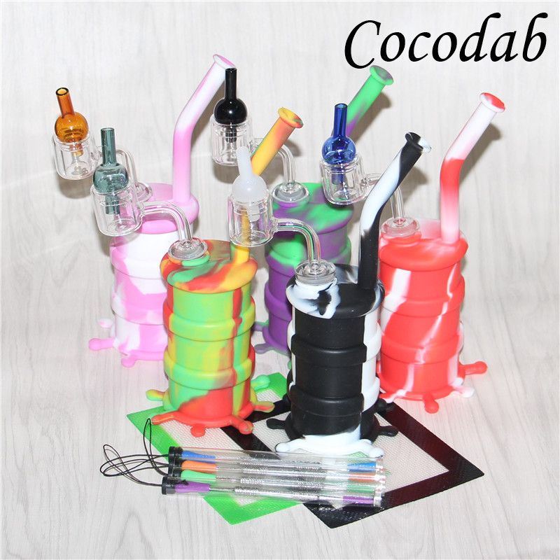 2020 Hot Sale Silicon Rigs Waterpipe Silicon Dab Rigs+Thermal Quartz ...