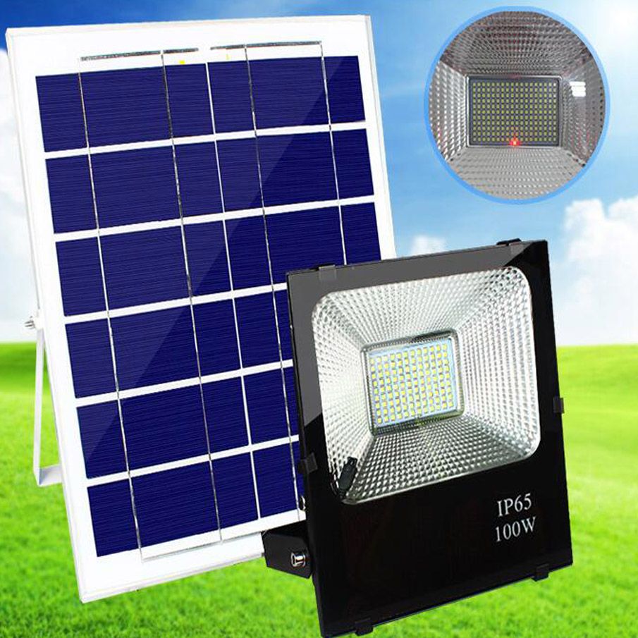2019 Solar Floodlight Lawn Lights Wall Lamp 100W Outdoor Flood Lights ...