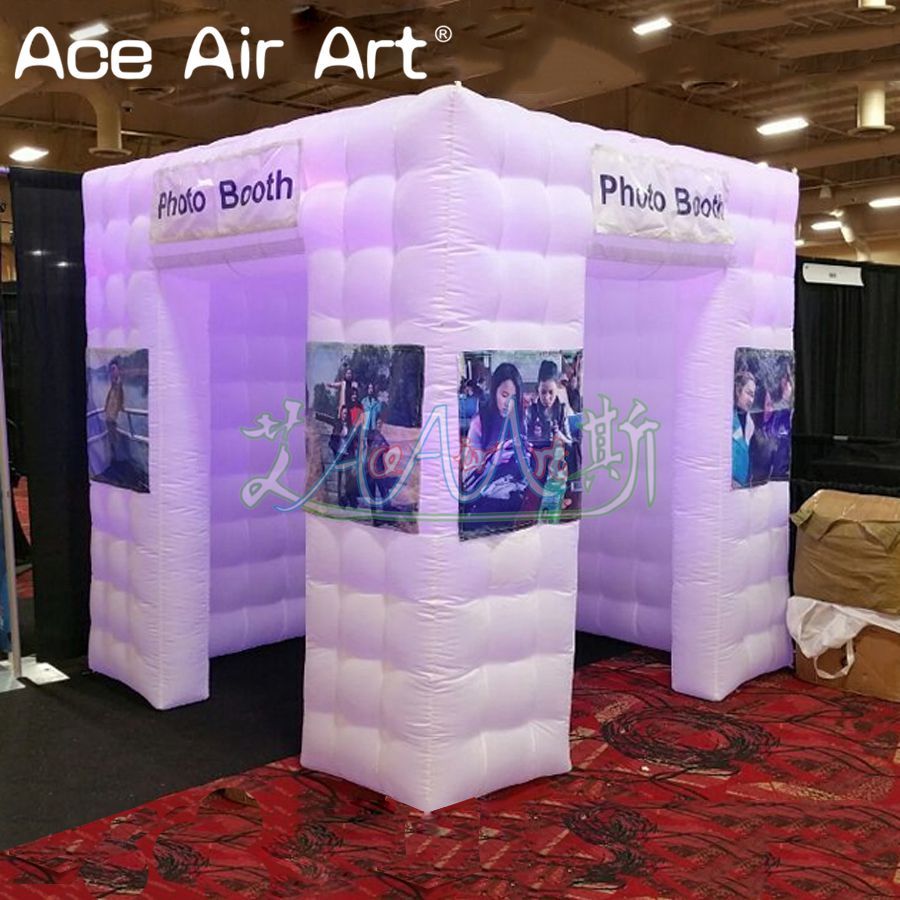 2021 2.4m H Portable Booth,LED Inflatable Lights Photo Booth,Photo ...