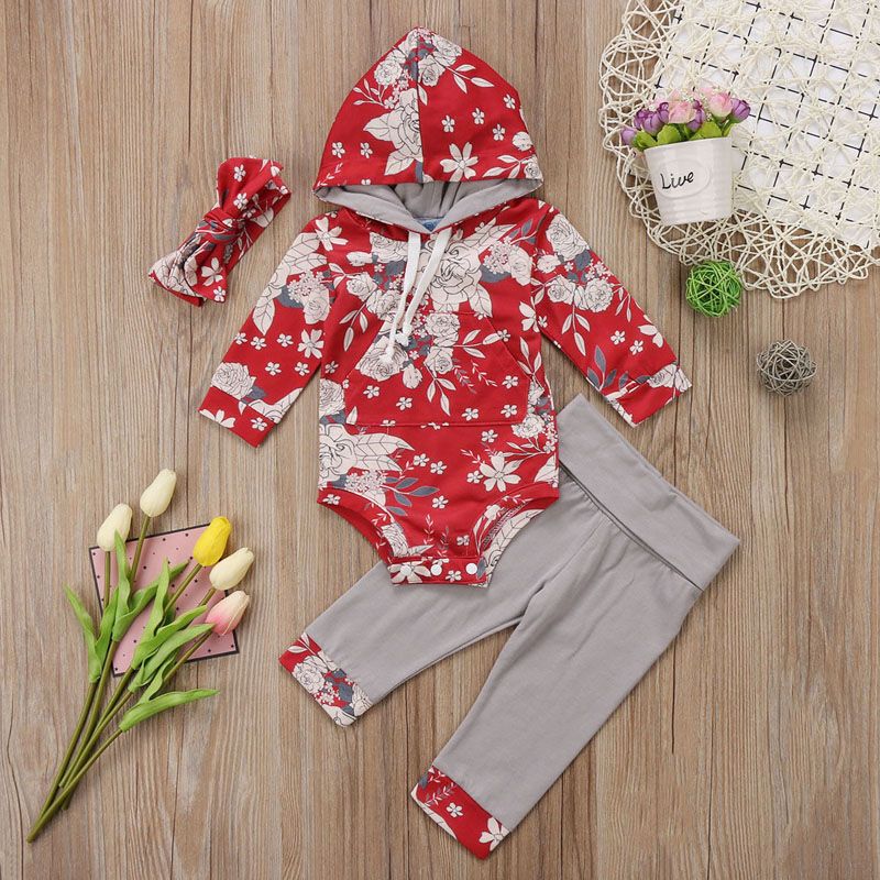 2021 2018 Spring Newborn Baby Girl Clothes Cotton Long Sleeve Floral ...