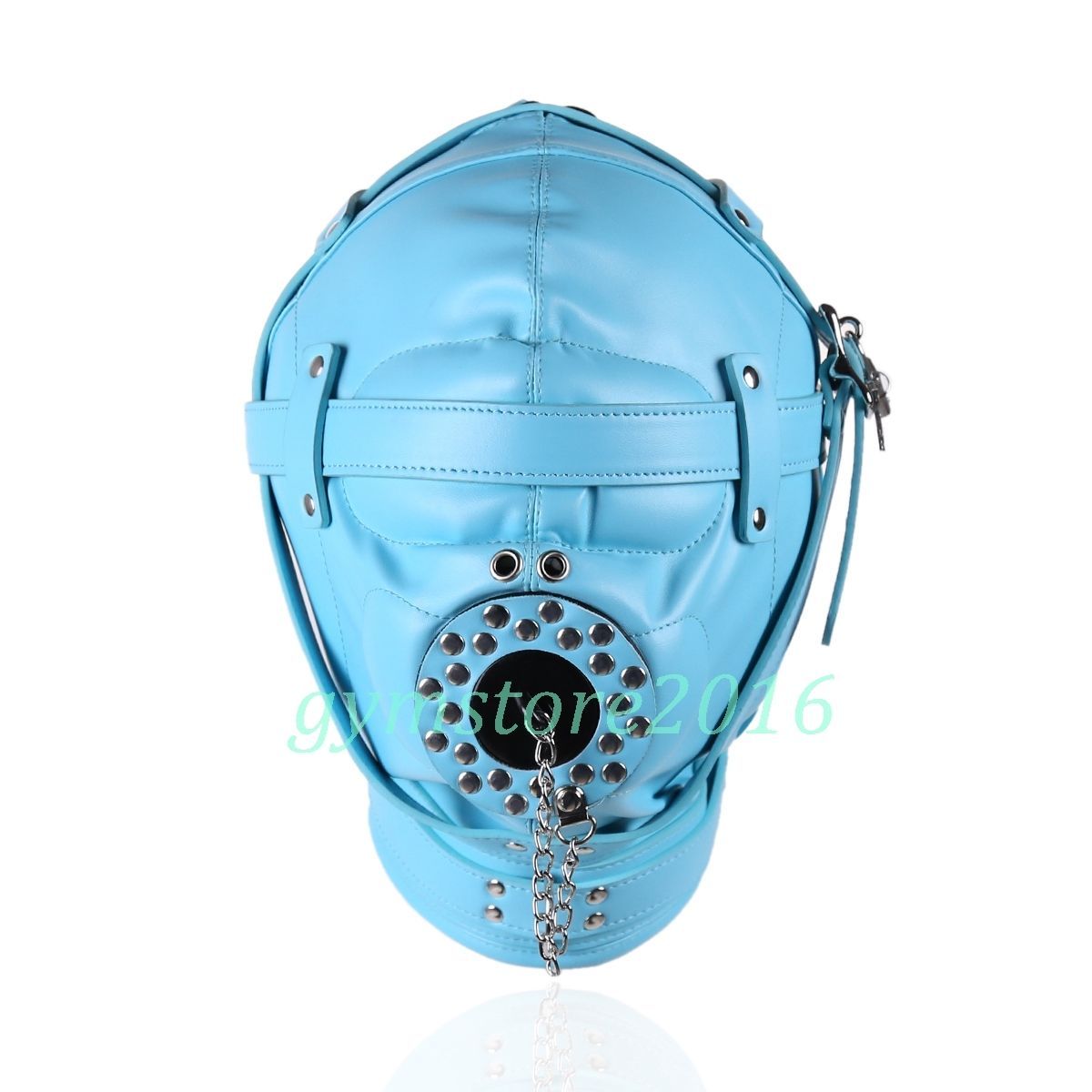 Lockable Full Head Mouth Restraint Eye Mask Hoods Fetish Headgear Head ...
