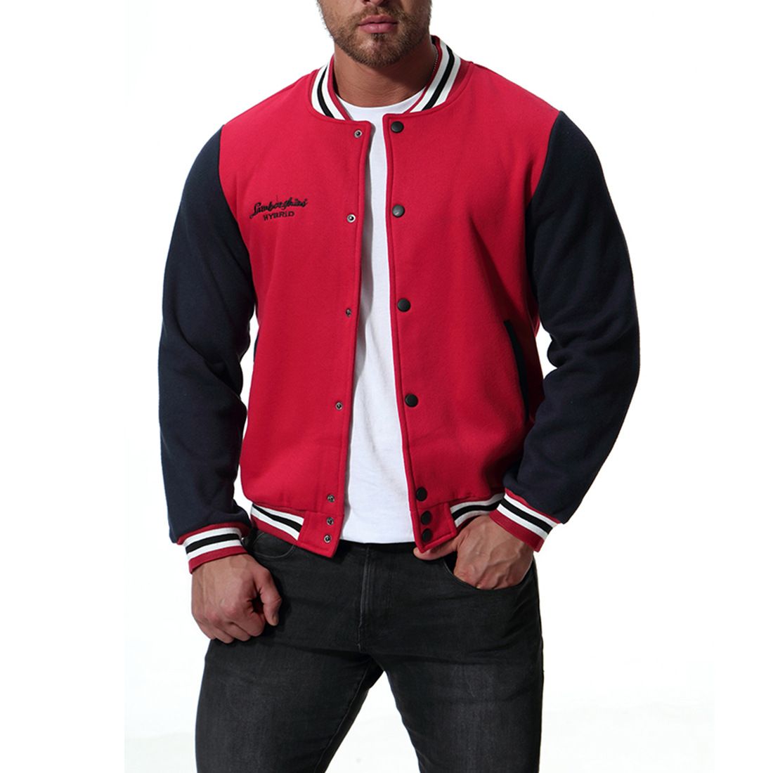 Acheter Polaire College Baseball Hommes Vestes Classique Rouge Varsity ...