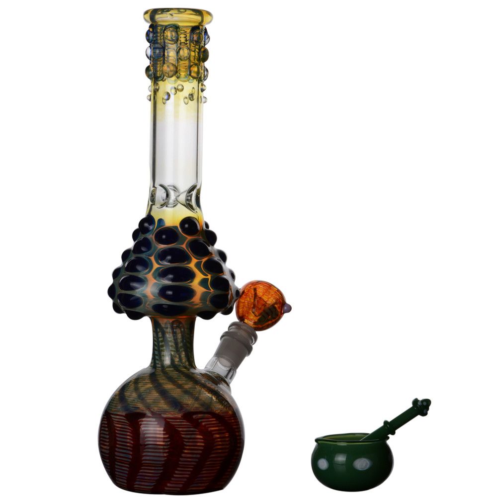 2021 13.3 Inchs Tall Mushroom Bong Smoking Pipes Glass Bubbler Downstem ...