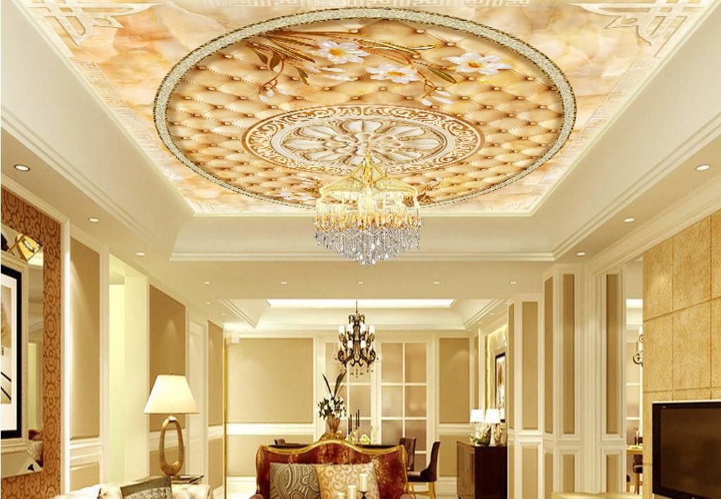 Acheter 3d Plafond Moderne 3d Papier Peint Mural Personnalisé Magnolia ...