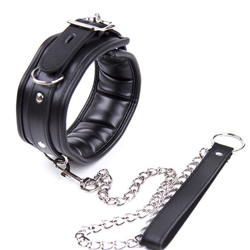 Lockable Slave Dog Collar Bondage Restraints Leather Belt In Adult ...