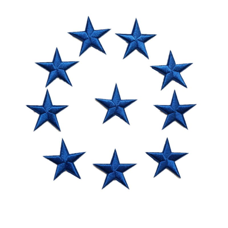 Compre 10 UNIDS Estrellas Azules Parches Bordados De Hierro De Coser En ...