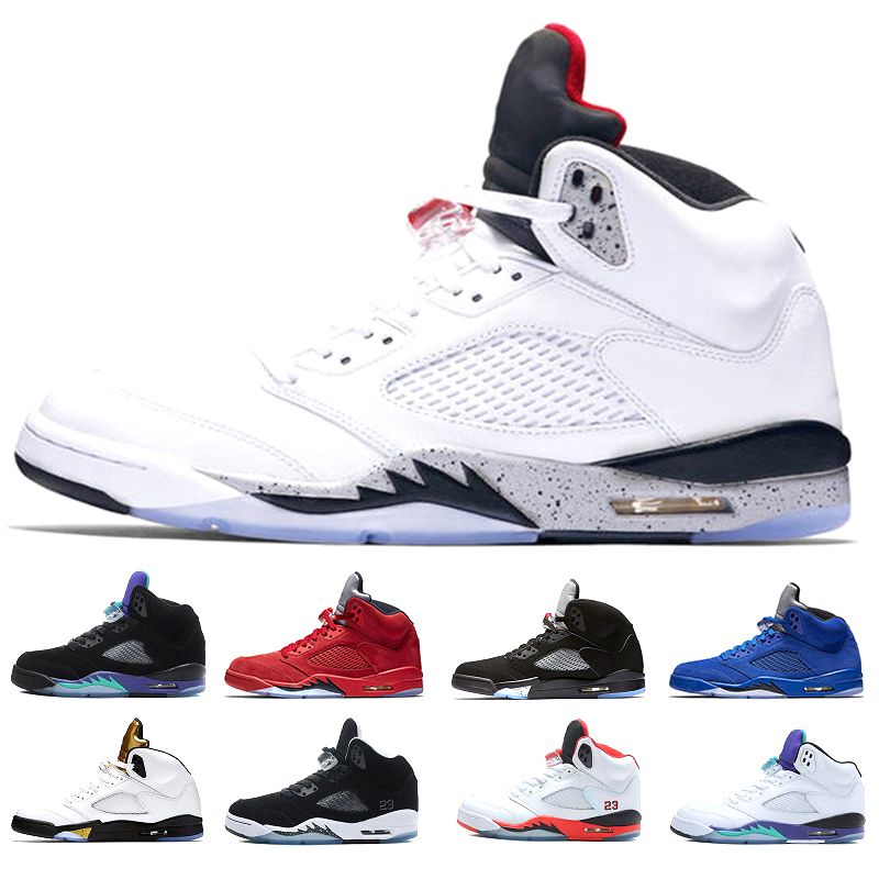 Cheap 5 5s Basketball Shoes Men Sneakers Og Black Metallic Fire Red ...