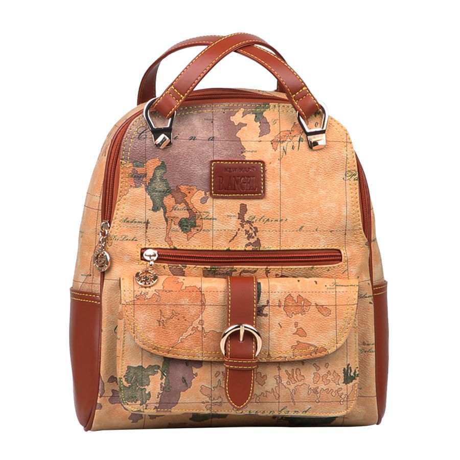 Vintage World Map Backpack For Women Waterproof Leather Bags Fashion ...