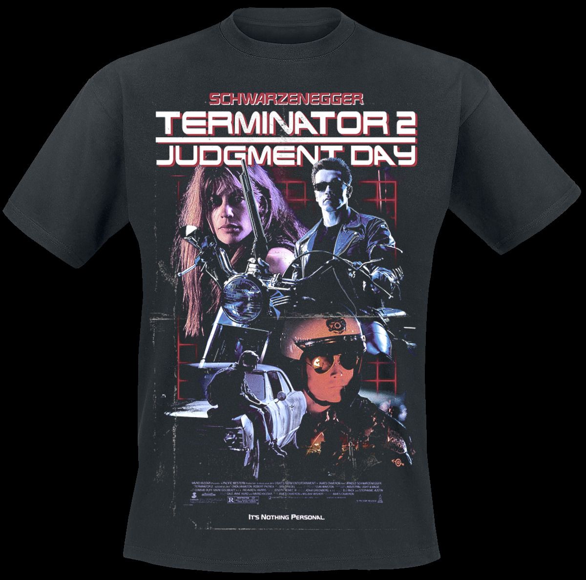 Terminator 2 Poster T Shirt Black Style Round Style Tshirt Tees Custom ...