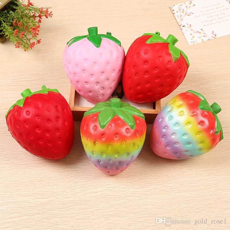 New 12cm Big Colossal Strawberry Squishy Jumbo Simulation Fruit Kawaii Artificial Slow Rising