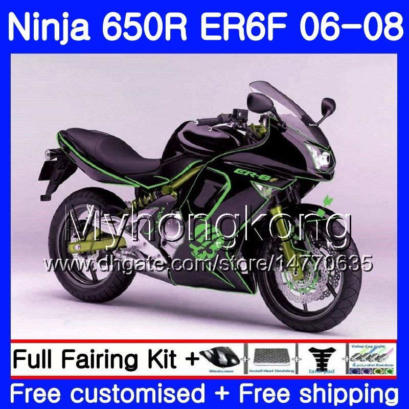 Body For KAWASAKI 650R ER6 F 650 ER6F 06 07 08 Top Black 204HM.23 650R ...