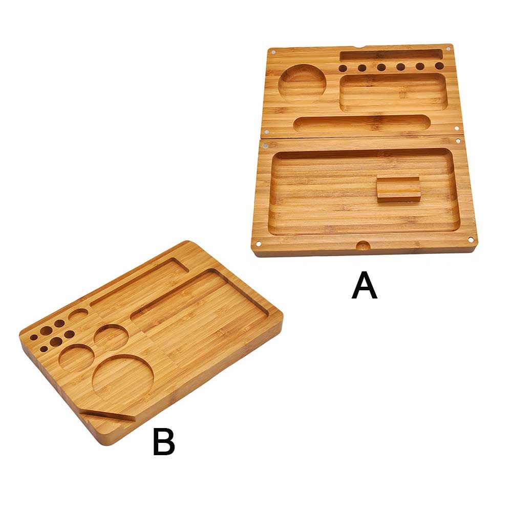 2020 Solid Wood Cigarette Tray 22*24cm Two Plate Dry Tobacco Rolling ...