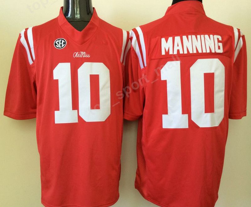 NCAA Ole Miss Rebels Football 10 Eli Manning Jersey SEC College 10 Chad ...