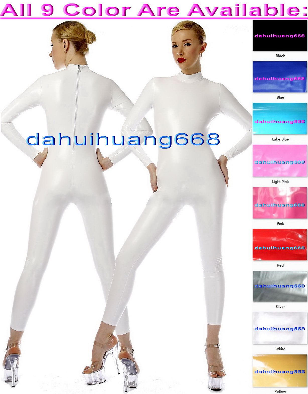 2020 Sexy White PVC Body Suit Cosplay Costumes New Shiny PVC Suit ...