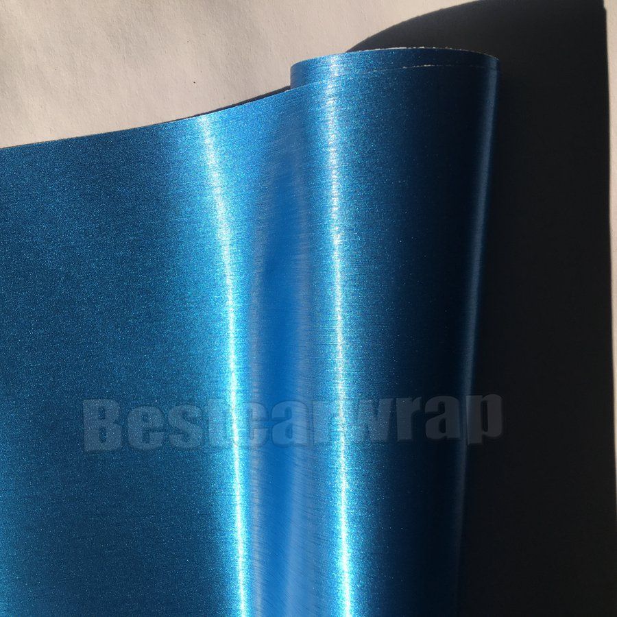 2021 Titanium Blue Chrome Brushed Vinyl Car Wrap Stickers With Air ...