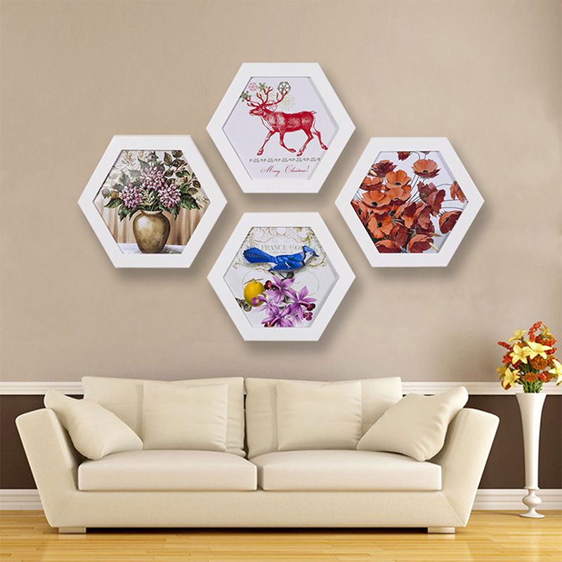 Fashion Hexagon Photo Frame Wedding Picture Frame Wall Mounted Home ...