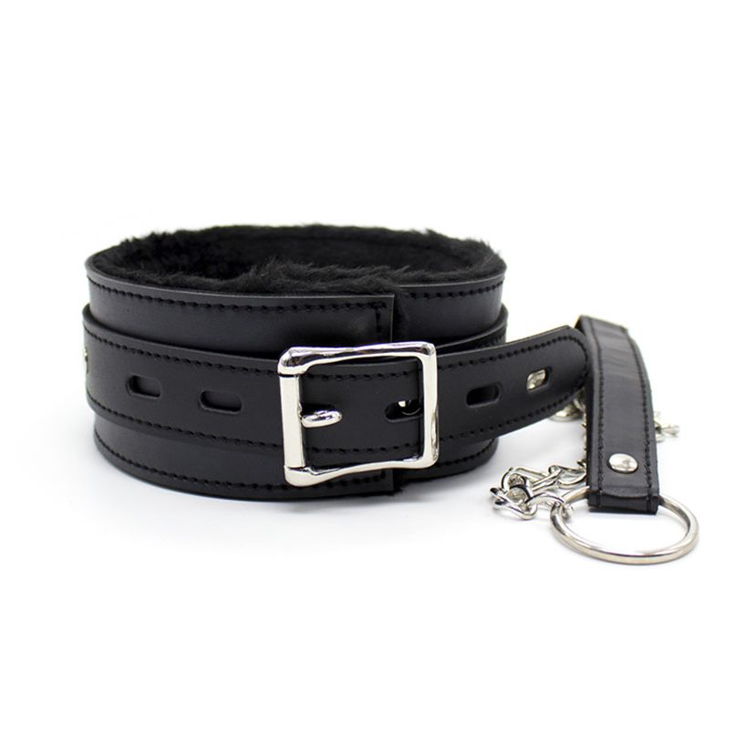 PU Leather Neck Collars With Leash Sexy Neck Cuffs BDSM S&M Harness ...