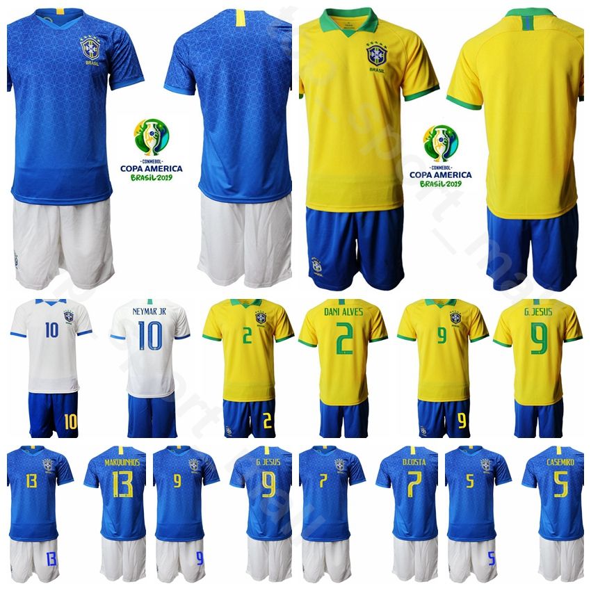 2019 Brazil Soccer 9 Gabriel Jesus Jersey Set 2019 Copa America 3 ...