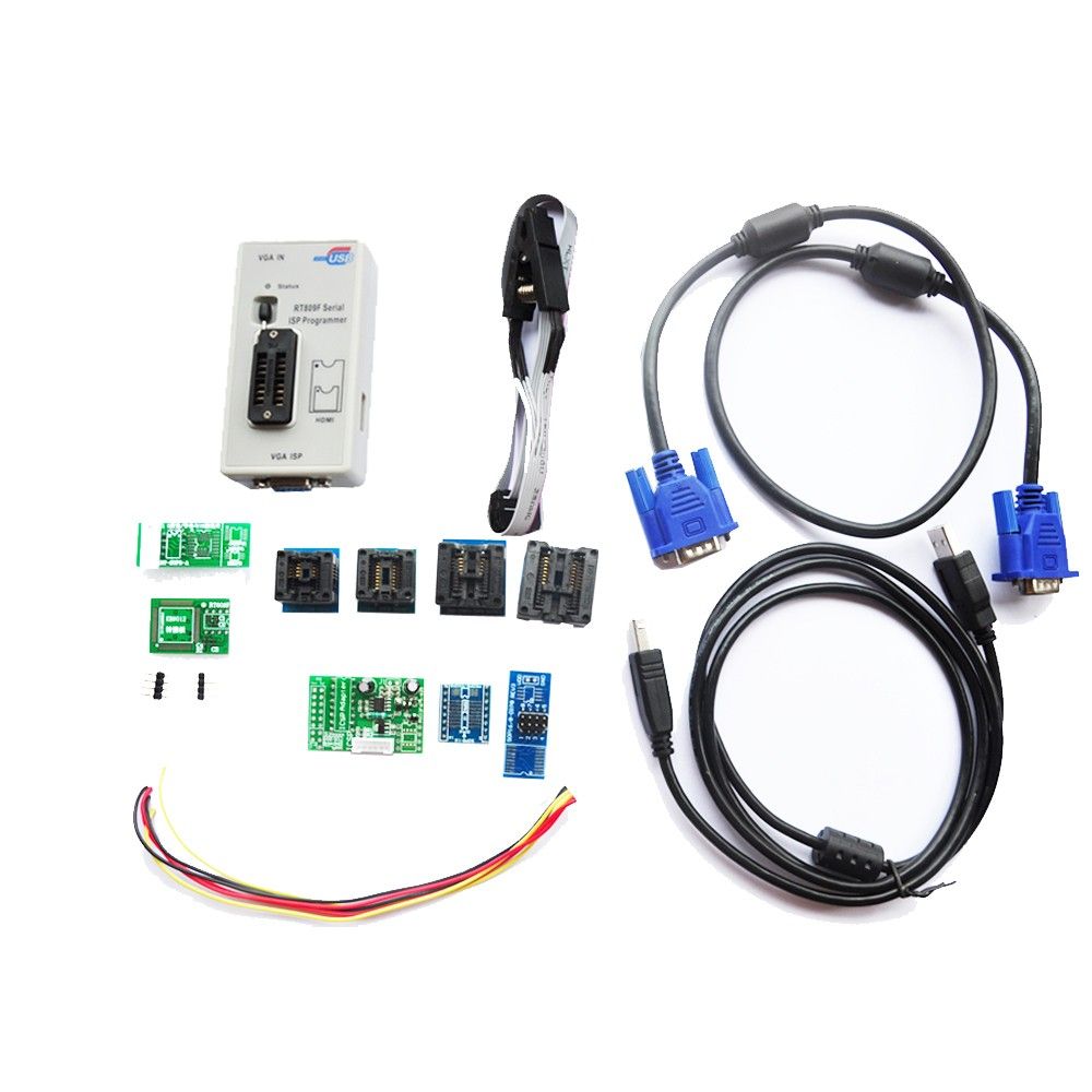 2021 Newest RT809F LCD Serial ISP USB Programmer+Adapters +SOP8 IC Test ...