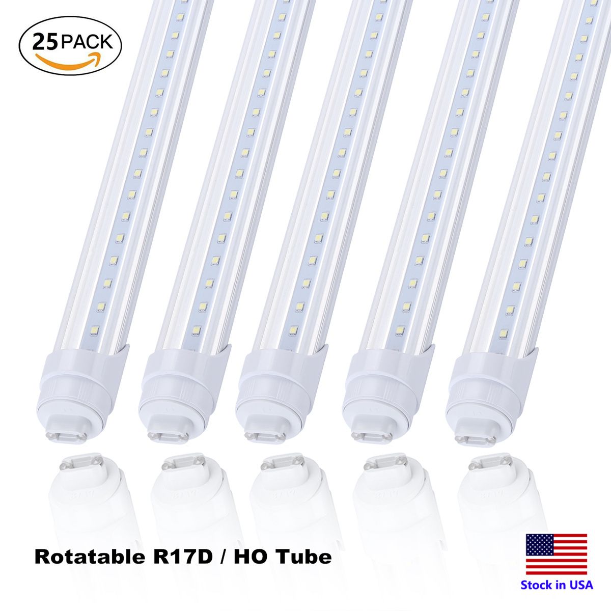 8FEET V Shaped T8 Double Side LED Tube Lights R17D Rotating 8ft 45W 65W ...