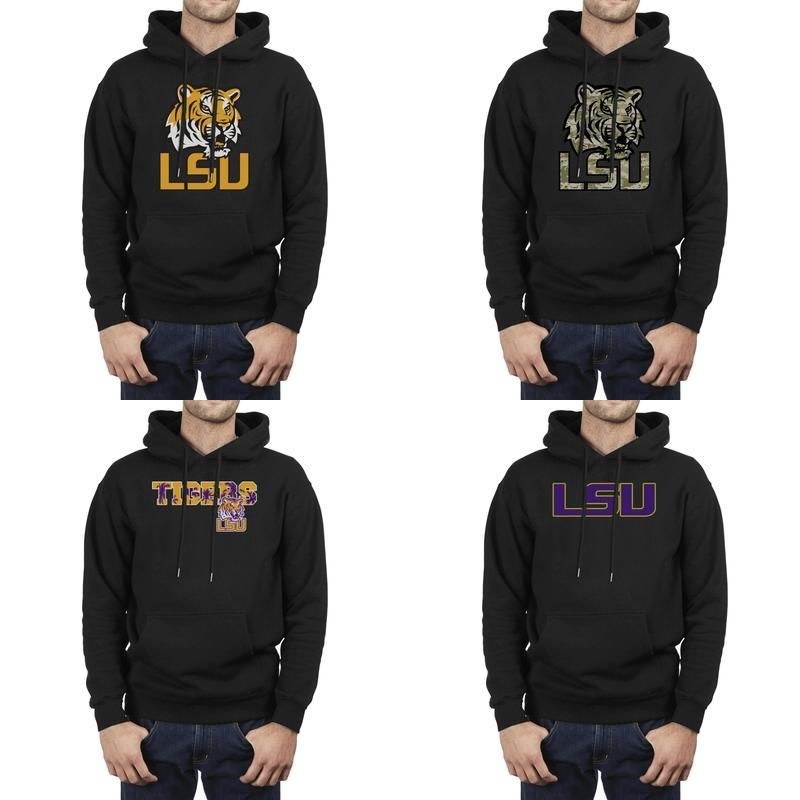 2021 Fashion Men LSU Tigers Primary Team Logo Black Oversized Hoodies ...