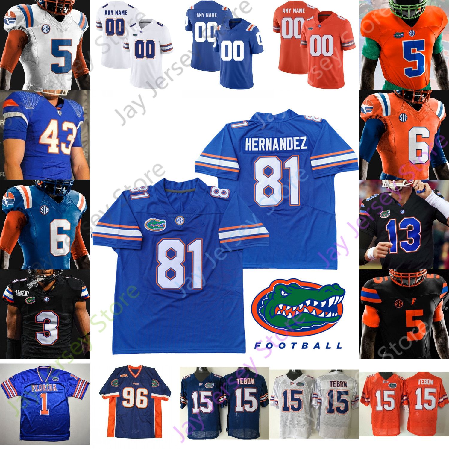 2020 Florida Gators Football Jersey NCAA College Aaron Hernandez Tim ...