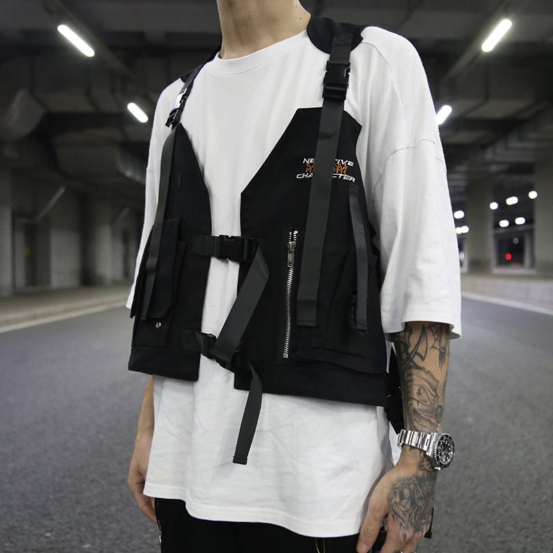 Fashion Hip Hop Sleeveless Vests Men Cargo Waistcoat With Pockets ...